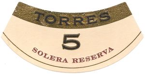Drink Label: Torres 5 (Miguel Torres i Carbó, SpainCol:ES-COGNA-000002