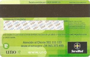 Bank Card: E Uno-e (Unoe Bank, S.A., SpainCol:ES-VI-0708