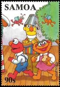 Stamp: Elmo, Bert and Zoe (Samoa(Sesame Street Comics) Mi:WS 920,Sn:WS ...