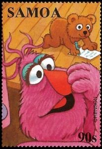 Stamp: Bear and Monster (Samoa) (Sesame Street Comics) Mi:WS 922,Sg:WS 1066