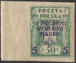 Timbre: Eagle - Surcharged (Pologne(1st Polish Stamps Exhibition in ...