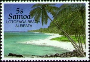 Stamp: Lotofaga Beach, Aleipata (Samoa(Samoan landscapes) Mi:WS 793,Sn ...
