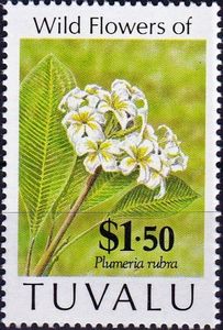 Stamp: Plumeria rubra (Tuvalu(Wild Flowers of Tuvalu) Mi:TV 653,Sn:TV ...