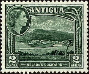 Stamp: Nelson's Dockyard (Antigua and Barbuda(Queen Elizabeth II ...
