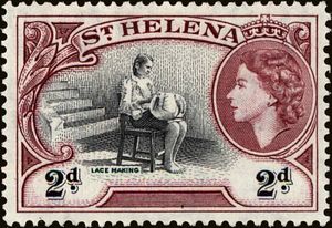 Stamp: Lace Making (Saint Helena) (Queen Elizabeth II Pictorials) Mi:SH ...