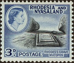 Stamp: Rhodes's grave (Rhodesia and Nyasaland(Queen Elizabeth II ...