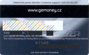 Bank Card: GE Money Bank - bene+ (GE Capital Bank, Czech RepublicCol:CZ ...