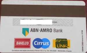 Bank Card: Red Bank Maestro (ABM AMRO Bank, UruguayCol:UY-MS-0005.01