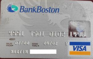 Tarjeta de Banco: BankBoston (BankBoston, Uruguay) Col:UY-VI-0014