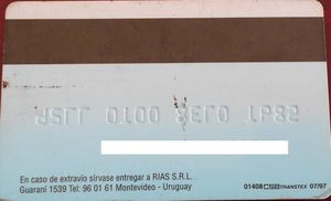Bank Card: Bancomat (Banco Pan de Azucar, Uruguay) Col:UY-GM-0012