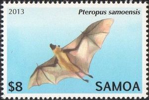 Stamp: Common Samoan Flying Fox (Pteropus samoensis) (Samoa(Threatened ...