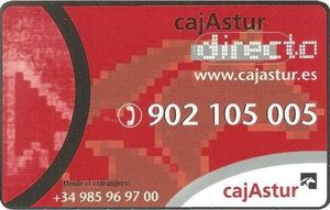 Bank Card: CajAstur directo (Caja de Asturias, SpainCol:ES-GM-0254