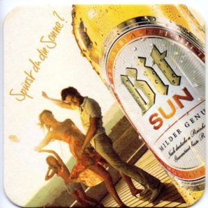 Beer Coaster: Bit Sun (Bitburger Brauerei, Germany, Federal Republic ...