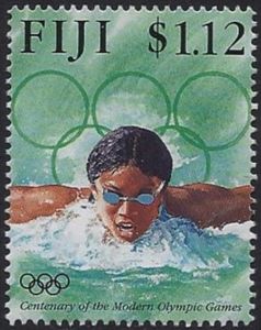 Stamp: Swimming (Fiji(Centenary of Modern Olympic Games) Mi:FJ 773,Sn ...
