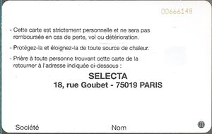 Functional Card: Selecta (Vending Machines, France) (Selecta) Col:FR ...