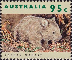 Stamp: Common Wombat (Vombatus ursinus) (Australia(Australian Wildlife ...