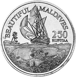 Coin: 250 Rufiyaa (Beautiful Maldives) (Maldives) (Beautiful Maldives ...