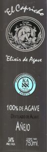 Drink Label: El capricho - Elixir de Aagave (Elixir & more, S.A. DE C.V ...