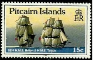 Stamp: "HMS Briton" and "HMS Tagus" (frigates), 1814 (Pitcairn Islands ...