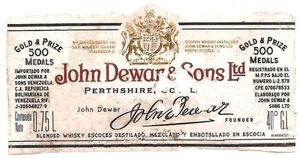 Drink Label: Dewar's White Label (John Dewar & Sons, ScotlandCol:SQ ...