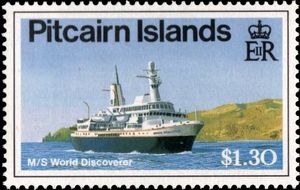 Stamp: World Discoverer (Pitcairn Islands(Cruise Ships 1991) Mi:PN 379 ...
