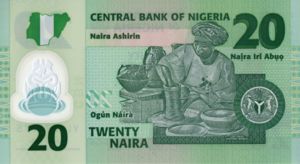 Banknote: 20 Naira (Nigeria) (2005-2020 Issue) Wor:P-34b