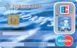 Tarjeta de Banco: FORTIS BANK Europas ec 00 (Fortis, Países BajosCol:NL ...