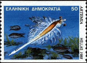 Stamp: Brine Shrimp (Artemia salina) (Greece(Sea Life) Mi:GR 1682C,Sn ...