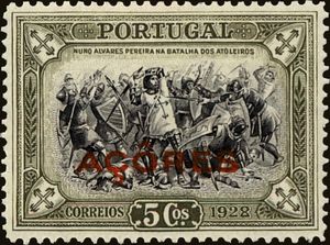 Stamp: Battle of Atoleiros (Azores(Independence - History of Portugal ...