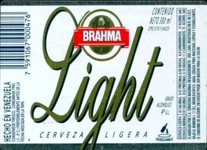 Etiqueta de Bebida: Brahma light (C.A. Cervecera Nacional, VenezuelaCol ...