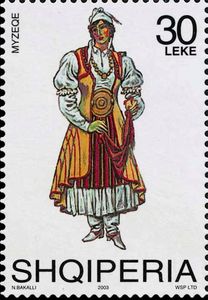 Stamp: Myzeqe (Albania(Native costumes (IV)) Mi:AL 2916,Sn:AL 2701i,Yt ...