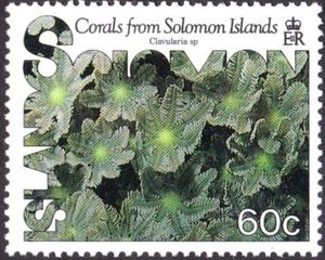 Stamp: Clove Polyp (Clavularia sp.) (Solomon Islands(Corals) Mi:SB 635 ...