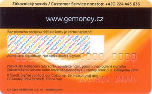 Bank Card: GE Money Bank (GE Capital Bank, Czech RepublicCol:CZ-MC-0114