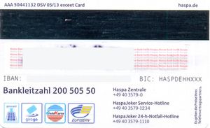 Bank Card: Haspa Joker Maestro (Haspa Hamburger Sparkasse, Germany ...