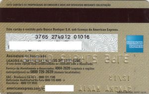 Bank Card: American Express (Banco Bankpar S.A., Brazil) Col:BR-AE-0007