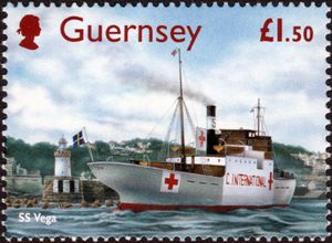 Stamp: Vega (Red Cross Ship) (Guernsey) (Memories of Second World War ...