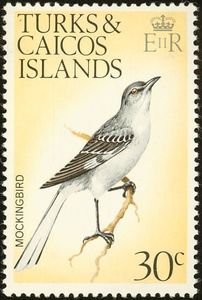 Stamp: Northern Mockingbird (Mimus polyglottos) (Turks and Caicos ...