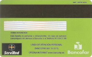 Tarjeta de Banco: Bancofar FARMA Card (Bancofar, EspañaCol:ES-VE-0357