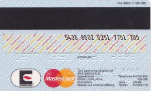 Bank Card: Eurocard (SKB Banka, SloveniaCol:SI-MC-0008.01