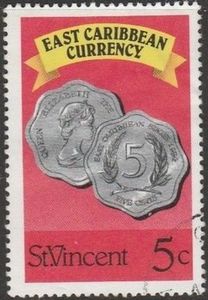 Stamp: Five cent coin (obverse and reverse) (Saint Vincent and The ...