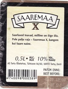 Drink Label: Saaremaa (Tartu Õlletehas, EstoniaCol:EE-BEER-000254 🏷️