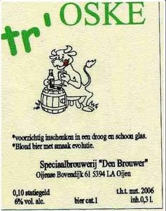 Drink Label: tr'OSKE (Speciaalbrouwerij Den Brouwer, NetherlandsCol:NL ...