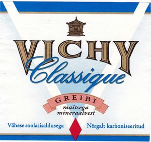 Drink Label: Vichy Classique greibi (Saku Õlletehas AS, EstoniaCol:EE ...