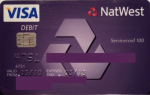Cartões de bancos: NatWest Visa Debit Servicecard 100 (National ...