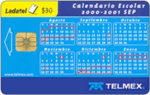 Tarjeta Telefónica: Calendario Escolar 2000-2001 Sep (Telmex - Ladatel ...