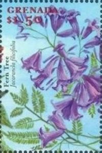 Stamp: Fern Tree (Jacaranda filicifolia) (Grenada(Flowers of the ...