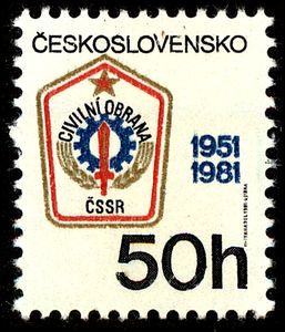 Stamp: 30th Anniversary of Civil Defense (Czechoslovakia(National ...