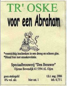 Drink Label: tr'OSKE voor een Abraham (Speciaalbrouwerij Den Brouwer ...
