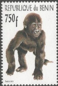 Stamp: Western Gorilla (Gorilla gorilla) (Benin(Gorillas) Mi:BJ LI,Sn ...