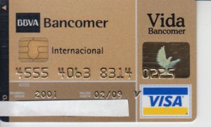 Bank Card: Vida Bancomer - International (Bancomer, MexicoCol:MX-VI-0065